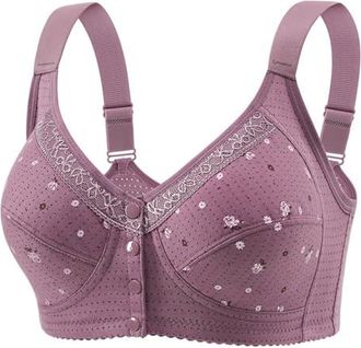 Generic Soutien-gorge d&eacute;contract&eacute; r&eacute;glable et respirant sans anneau en acier, violet, 3XL