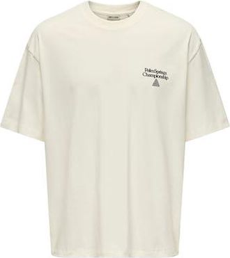 Only & Sons Tee Onsmilo Pasadena Ovs SS T-Shirt, Cloud Dancer, M Hommes