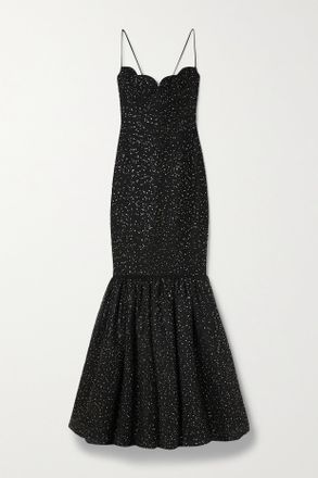 Rasario Robe Aus T&uuml;ll Mit Kristallen - Schwarz