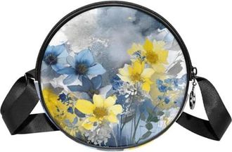 Generic Circle Sac &agrave; bandouli&egrave;re pour femme, petit sac &agrave; bandouli&egrave;re avec fermeture &eacute;clair et bretelles r&eacute;glables, sac &agrave; main rond d&eacute;contract&eacute; pour femmes et 