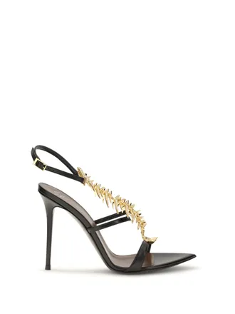 Giuseppe Zanotti Womens Sandals Slim Black Leather Calf