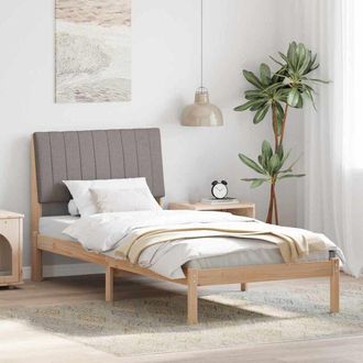 vidaXL Bettrahmen mit Kopfteil Braun 90 x 200 cm Massives Kiefernholz vidaXL
