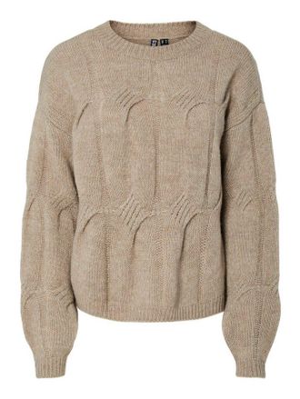 Pieces Strickpullover PCJENNA LS O-NECK CABLE KNIT NOOS BC