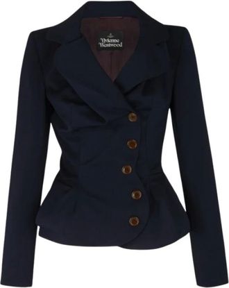 Vivienne Westwood Femme, Vestes, Bleu, Taille: 38 FR Veste Drunken Tailored