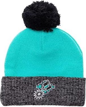 Mitchell & Ness Two Tone Pom Beanie HWC San Antonio Spurs, turquoise, Taille Unique