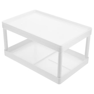 Hemobllo Multifunktionales Badezimmer Ablageregal aus Metall Doppellagiger Toilettenartikelst&auml;nder in Kleiner Gr&ouml;&szlig;e Abnehmbar und Stabil f&uuml;r K&uuml;che und Bad