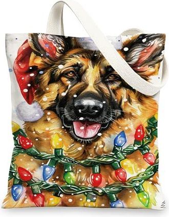 Generic Sacs fourre-tout festifs en toile avec imprimé animal coloré, sacs dépicerie réutilisables, vacances fantaisistes, légers, lavables à lépaule S, color