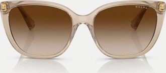 Ralph Lauren Ra5274 lunettes de soleil papillon &agrave; verres marron en marron transparent brillant