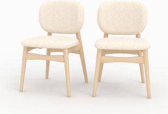 Rendez-Vous D&eacute;co Rendez-vous D&eacute;co - Lot de 2 chaises en tissu boucl&eacute; beige - paulette