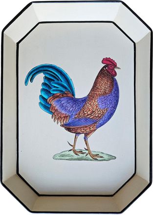 Les-Ottomans Hand-painted Iron Tray-rooster