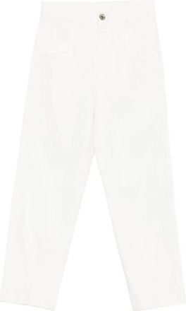 Eleventy Femme, Pantalons, Blanc, Taille: 42 FR Cropped Pantalons