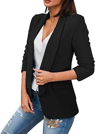 Generic Veste Blazer Femme Chic - Vestes de Bureau de Travail à Manches Longues pour Femmes décontractées à Simples à Manches Longues décontractées Manteau en