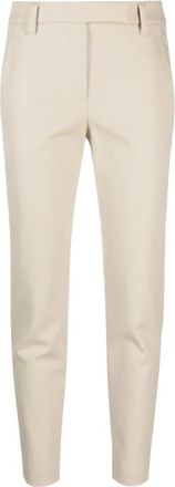 Brunello Cucinelli Femme, Pantalons, Blanc, Taille: 36 FR Pantalon en coton &agrave; coupe droite