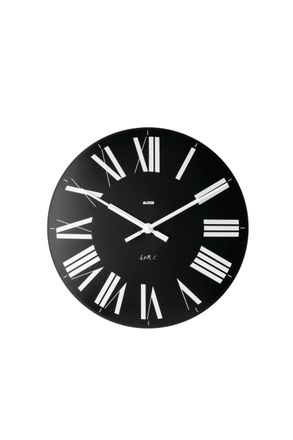 Alessi 12 B Firenze Wanduhr aus ABS, Quarzwerk, schwarz