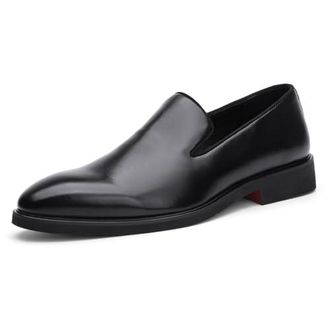 Generic Mocassins en cuir &agrave; enfiler pour homme, Noir, 39 1/3 EU