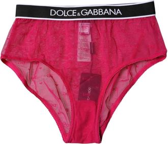 Dolce & Gabbana Femme, Sous-v&ecirc;tements, Rose, Taille: 38 FR Mid Waist Panty