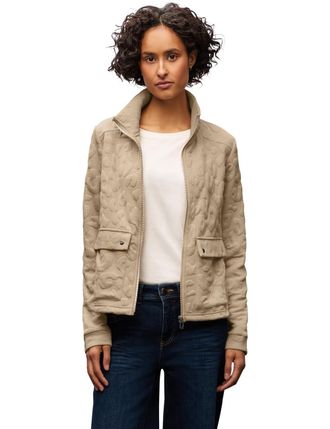 Street One Damen 2117075 Leo Jacquard Jacke, Sanded beige Mel, 42
