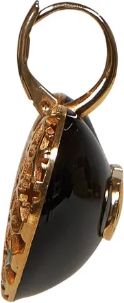 Valentino Garavani VLogo Heart Enamel Earrings - Black