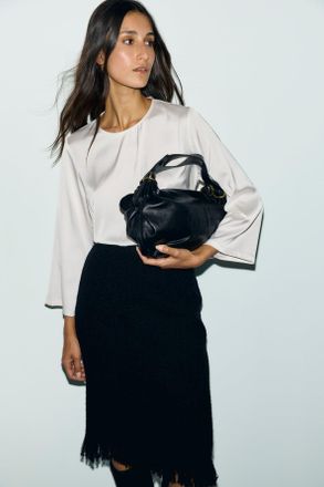 Gerard Darel Top en satin &agrave; col dor&eacute; - LILO - Ecru
