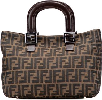 Fendi Shopper - Small Zucca Canvas Twins Tote - Gr. unisize - in Braun - für Damen