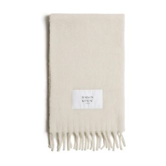 Maison Kitsun&eacute; &Eacute;charpe unie en b&eacute;b&eacute; alpaga - Homme - Accessoires - Beige - Taille: ONE Size