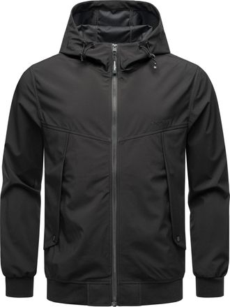 Ragwear Herren wasserdichte und atmungsaktive leichte Übergangsjacke Kurze Sommerjacke mit Kapuze Tyller Bonded YOUMODO Black Gr. XXL