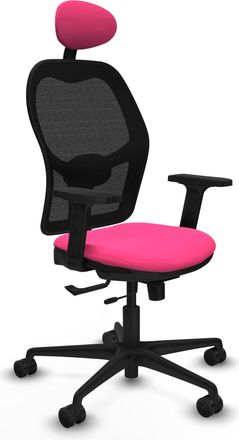 Piqueras y Crespo Schreibtischstuhl mit Rollen, Rosa Jorquera mit 2D-Armen, h&ouml;henverstellbarer Lendenwirbelst&uuml;tze und festem Kopfteil, ausgestattet mit Syncro/Traslack 