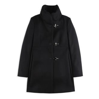 Fay Femme, Manteaux, Noir, Taille: 44 FR Manteau Romantique Noir en M&eacute;lange de Laine