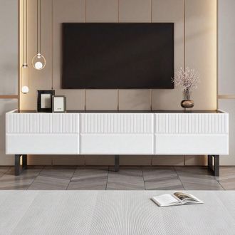 Generic Niedriger TV-St&auml;nder 3 Schubladen - Klassisches Schwarz-Wei&szlig;-Design - Abmessungen: 170 x 35 x 47 cm (B x B x H)