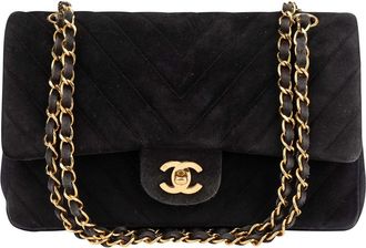 Chanel Crossbody Bags - Chanel Quilted Suede 24K Medium Double Flap Crossb - Gr. unisize - in Bunt - f&uuml;r Damen