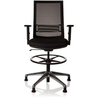 hjh OFFICE [GEBRAUCHT] Hjh Office Arbeitsstuhl Counterstuhl Netzstoff Schwarz Höhenverstellbar B-Ware