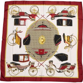 Herm&egrave;s T&uuml;cher & Schals - Hermes Classic LES VOITURES A TRANSOFRMATION Sil - Gr. unisize - in Rot - f&uuml;r Damen