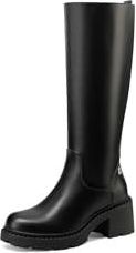 Queen Helena Femmes X31-87 Bottes hautes &agrave; talons Zip Lat&eacute;rale, Noir, 38 EU