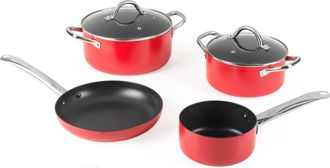 Russell Hobbs Riviera 4-teiliges Kochgeschirr-Set - Bratpfanne 24 cm, Kochtopf 16 cm, Bräter 20/24 cm, Keramische Antihaftbeschichtung, PFAS-frei, gepresstes Alumin