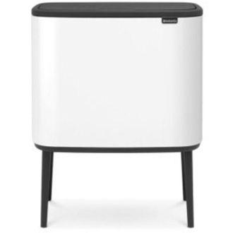 Brabantia Bo Touch Bin Poubelle, acier inoxydable, blanc, 11 + 23 litres