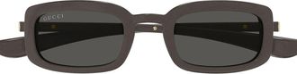 Gucci Rechteckige Sonnenbrille - - Accessories - unisex - Braun - 47 MM