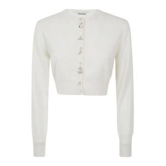 Vivetta Vivetta, Femme, Pulls, Beige, Taille: 40 FR Gilet Court avec Petits Poissons