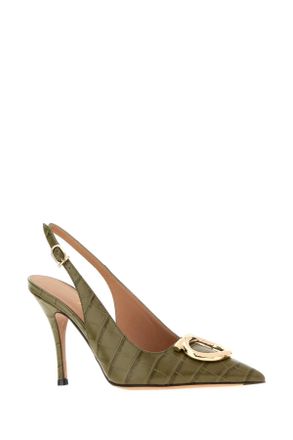 Ferragamo Womens Sara Pump Green Calf