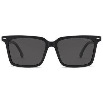 Sojos Retro Gro&szlig;er Quadratisch Polarisierte Sonnenbrille Damen Herren Klassisch 70er Cateye Brillen mit UV400 Schutz SJ2387, Schwarz