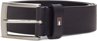 Tommy Hilfiger Lederg&uuml;rtel mit geb&uuml;rsteter Metallschlie&szlig;e in