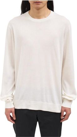 Paolo Pecora Homme, Pulls, Blanc, Taille: L Maglia Girocollo in Seta