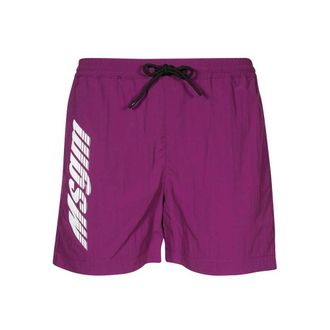 Msgm Badeshorts mit Logo-Print Polyamid - - Swimwear - Herren - Lila - XS