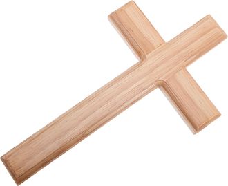 Cabilock Holz Wandkreuz Handpoliert Nat&uuml;rliche Maserung Christliches Wanddekor F&uuml;r Zuhause Kirche Wohnzimmer Vintage H&auml;ngedeko Religi&ouml;se Deko Zum Aufh&auml;ngen