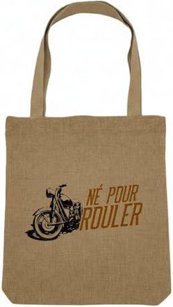 Fabulous Sac Shopping Tote Bag Aspect Lin - N&eacute; pour Rouler Moto Grosses cylindr&eacute;es Cafe Racer - Sac de Courses Toile Epaisse 360g Beige Naturel Cabas Port&eacute; Epa