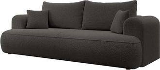 Selsey Sofa Schlafsofa Couch Mit Stauraum Schlaffunktion 3 Sitzer Pflegeleicht Polyurethanschaum Boucle Dunkelgrau OVO