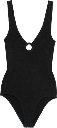 Hunza G Femme, Maillots de bain, Noir, Taille: ONE Size Maillot de bain une pi&egrave;ce &agrave; encolure d&eacute;gag&eacute;e