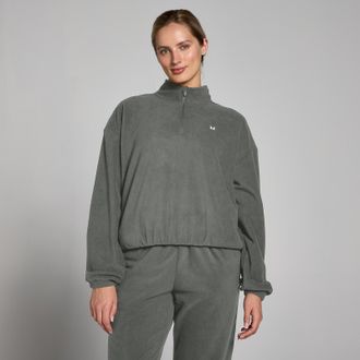 MyProtein Polaire &agrave; fermeture &eacute;clair &frac14; et col chemin&eacute;e MP pour femmes - Gris acier - M