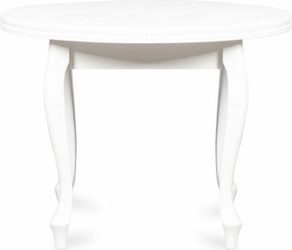 Konsimo Esstisch Esszimmertisch Küchentisch rund altis, Weiß, Furnier, Classic, 100-140x76,5 cm - Konsimo