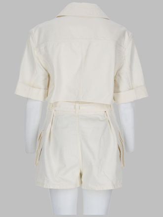 Balmain Cotton Denim Jumpsuit - White