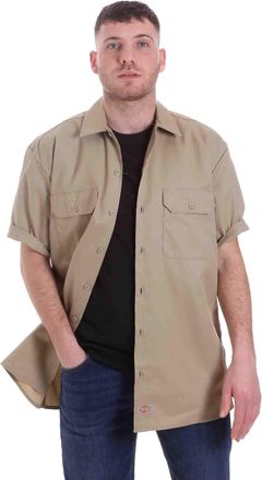 Dickies Herren Regular Fit Freizeit Hemd Shrt/S Work Shirt, Kurzarm, Beige (Khaki KH), Gr. XXX-Large (Herstellergröße: 3XL)